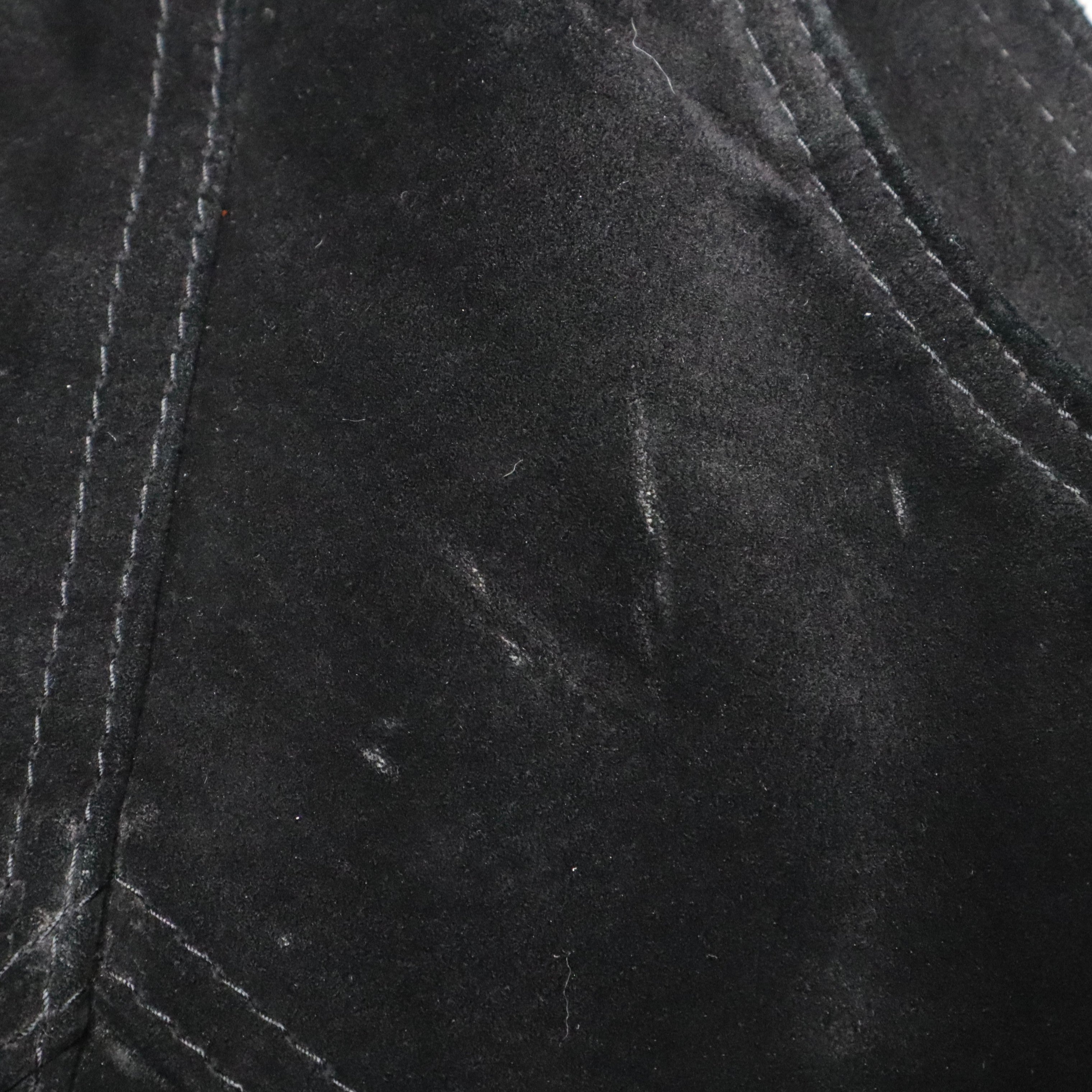 90s Black Leather and Suede Western Vest (S/M) - Imber Vintage