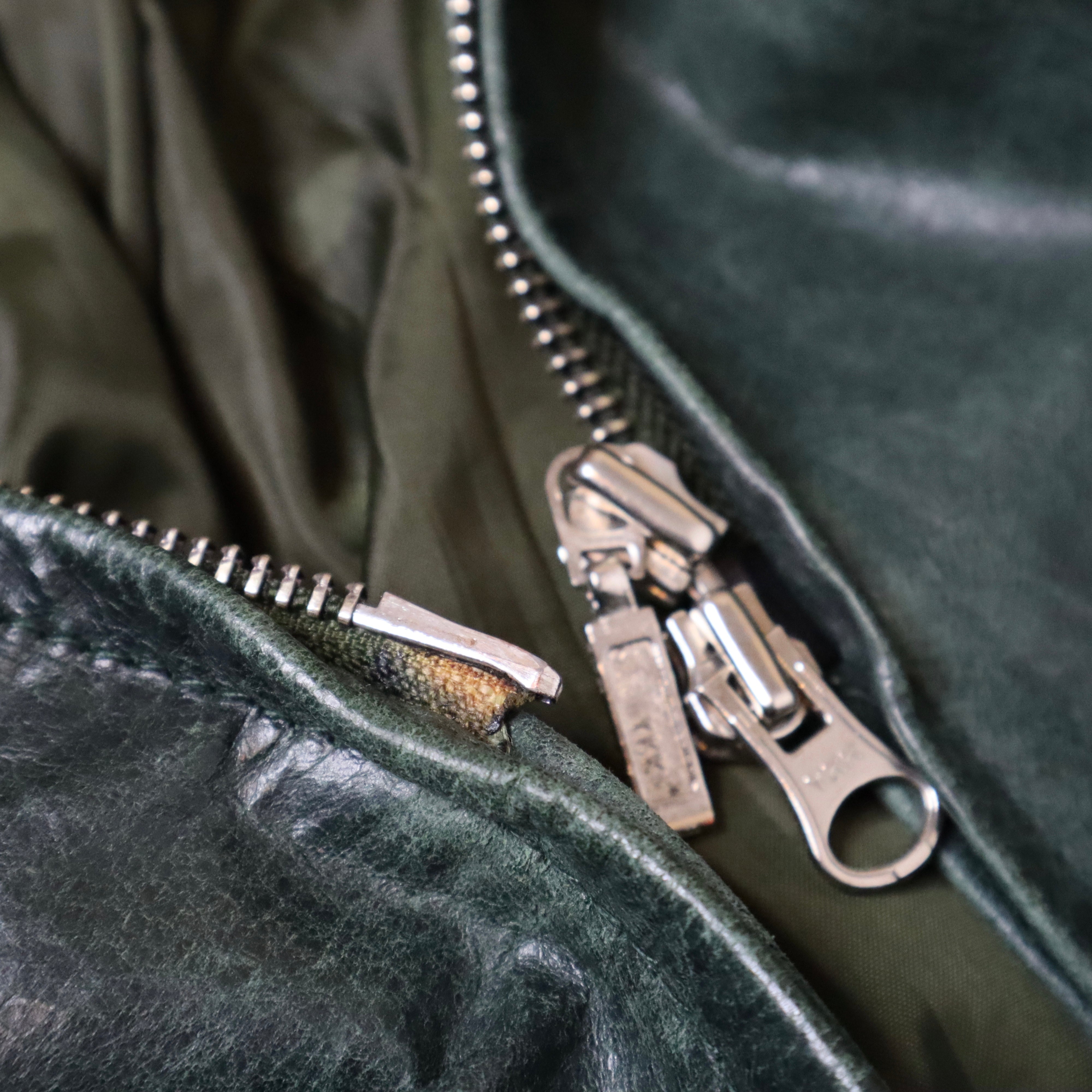 Vintage 90s Jade Patina Leather Jacket (Large) - Imber Vintage
