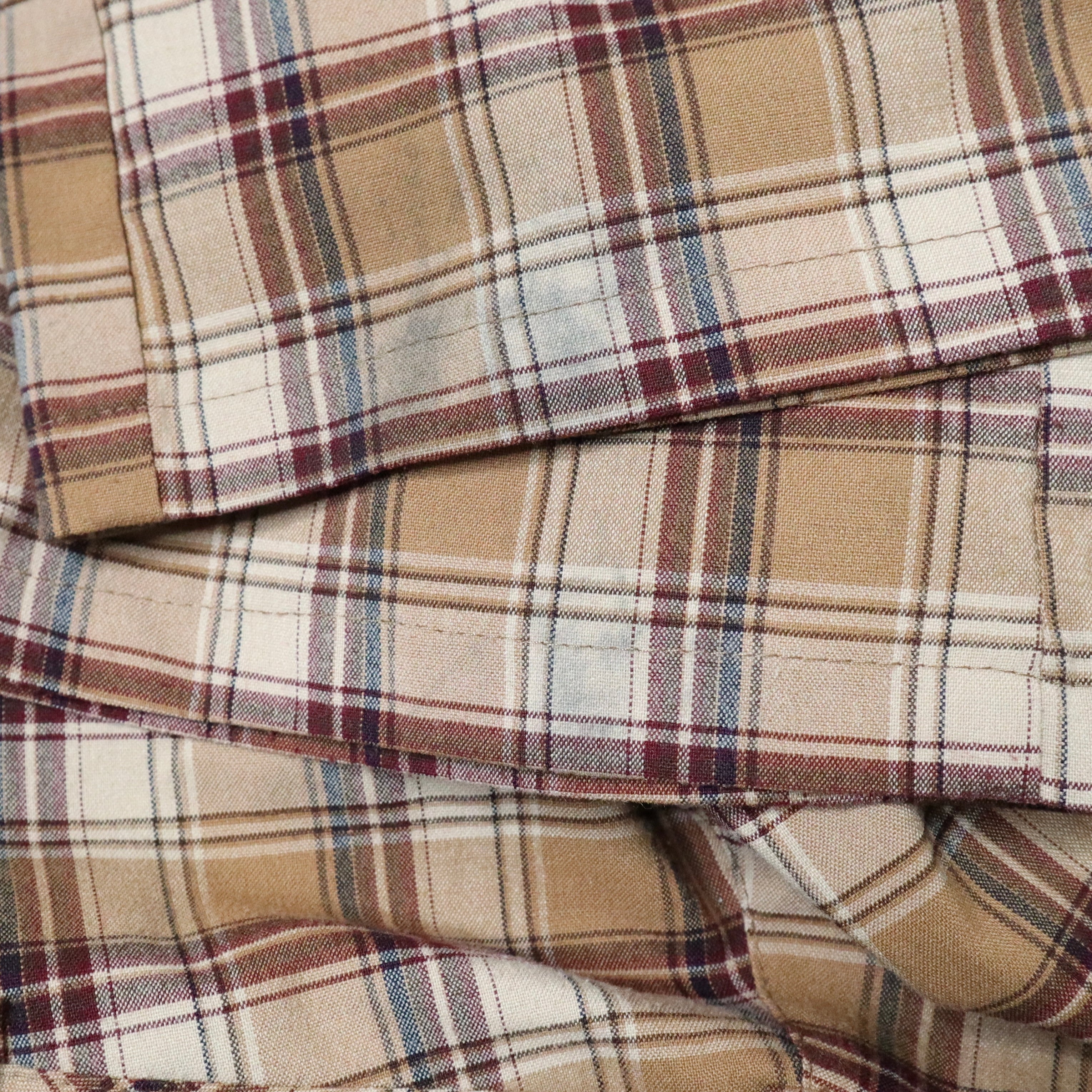 90s Brown Plaid Flare Pants (Small) - Imber Vintage