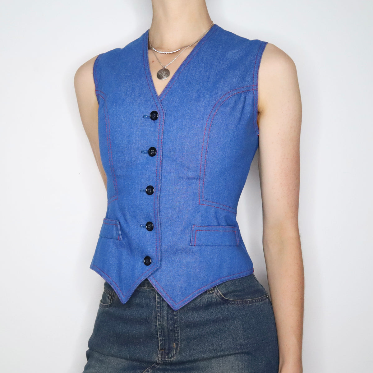 70s Denim Vest (S) - Imber Vintage