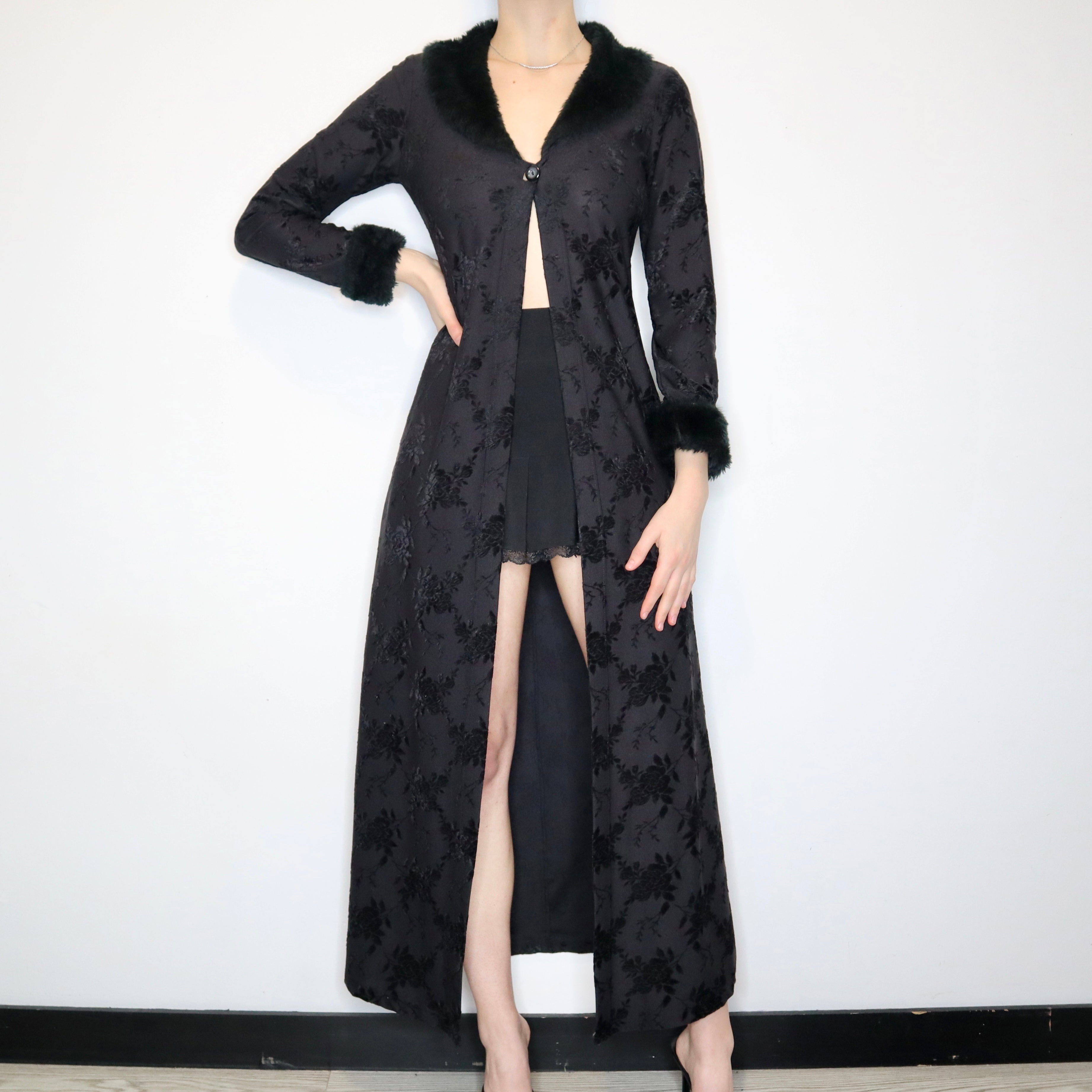 Goth Long Black Duster - Imber Vintage