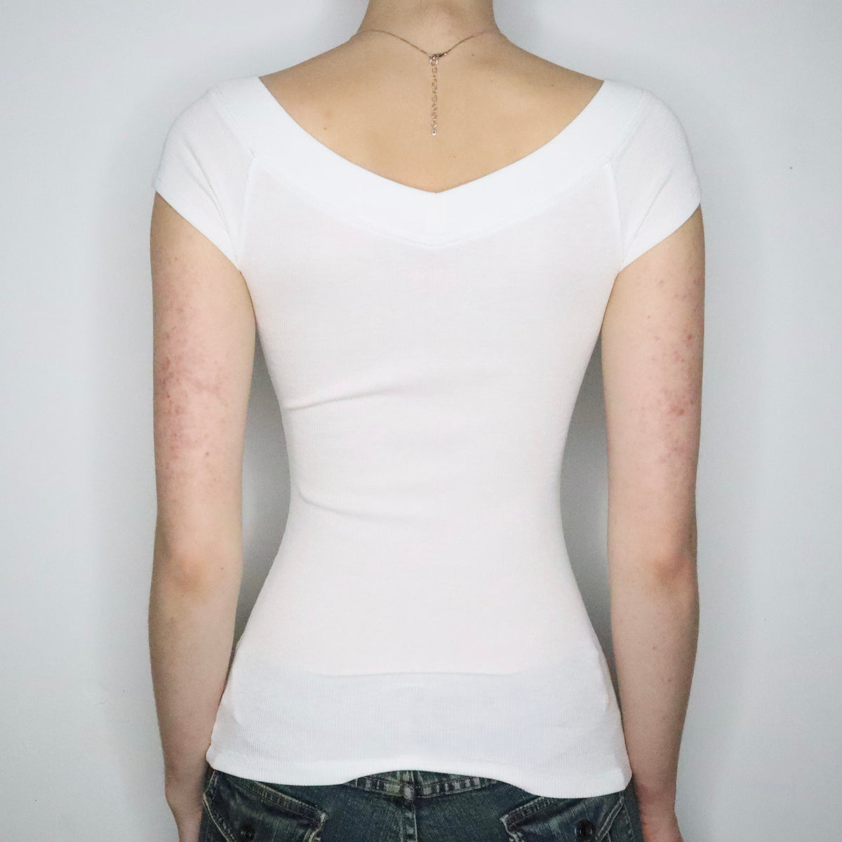 Diamanté White Bebe Tee (S-M) - Imber Vintage