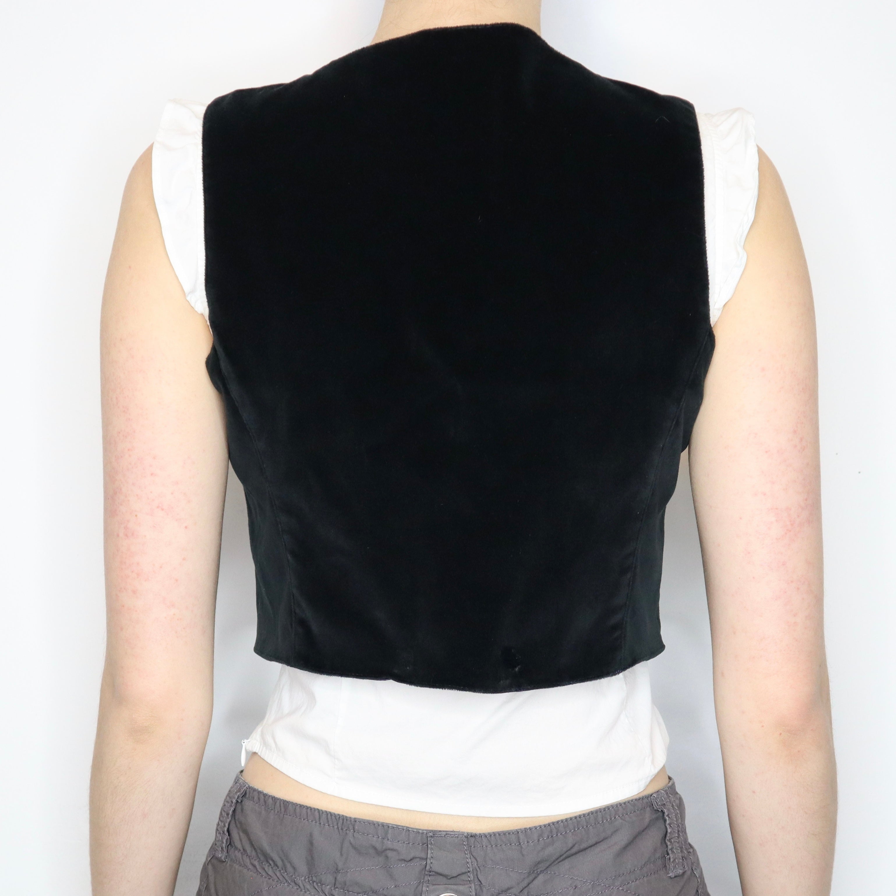 Black Velvet Bustier Vest - Imber Vintage