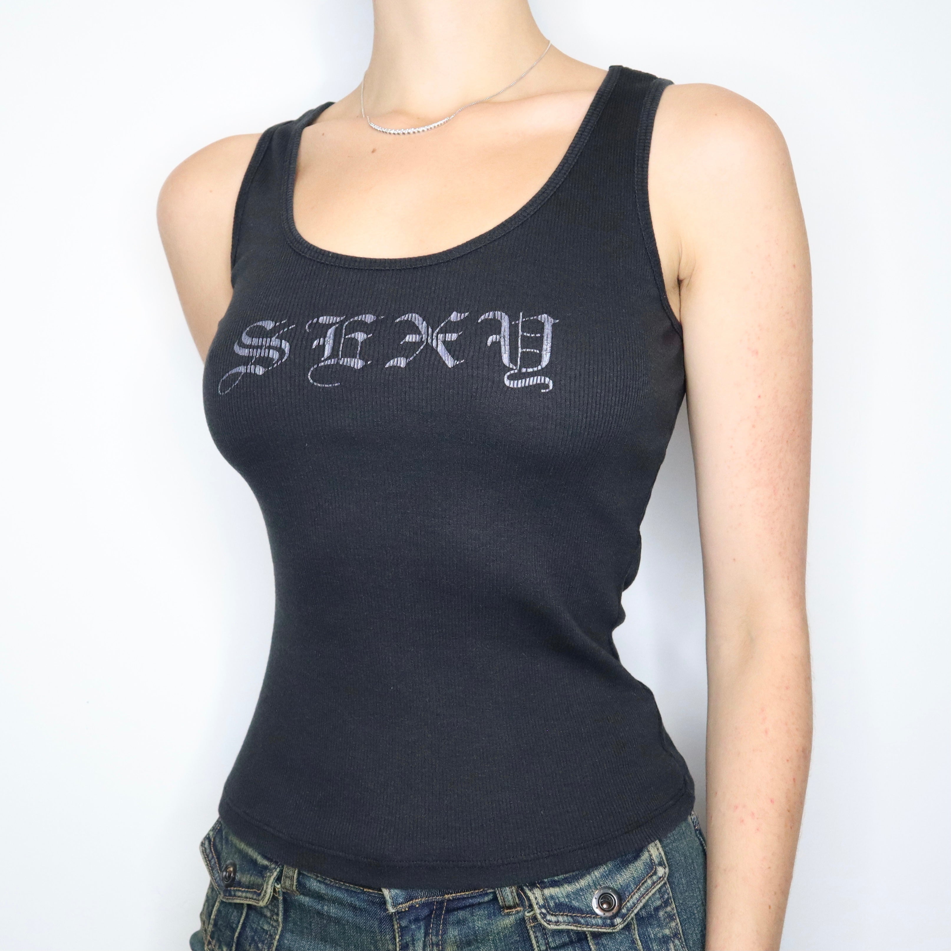 Vintage Early 2000s Sexy Black Tank Top - Imber Vintage