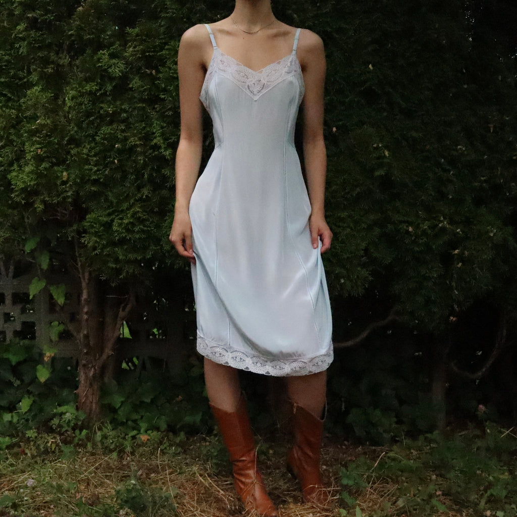 Antique Pale Blue Slip M L Imber Vintage
