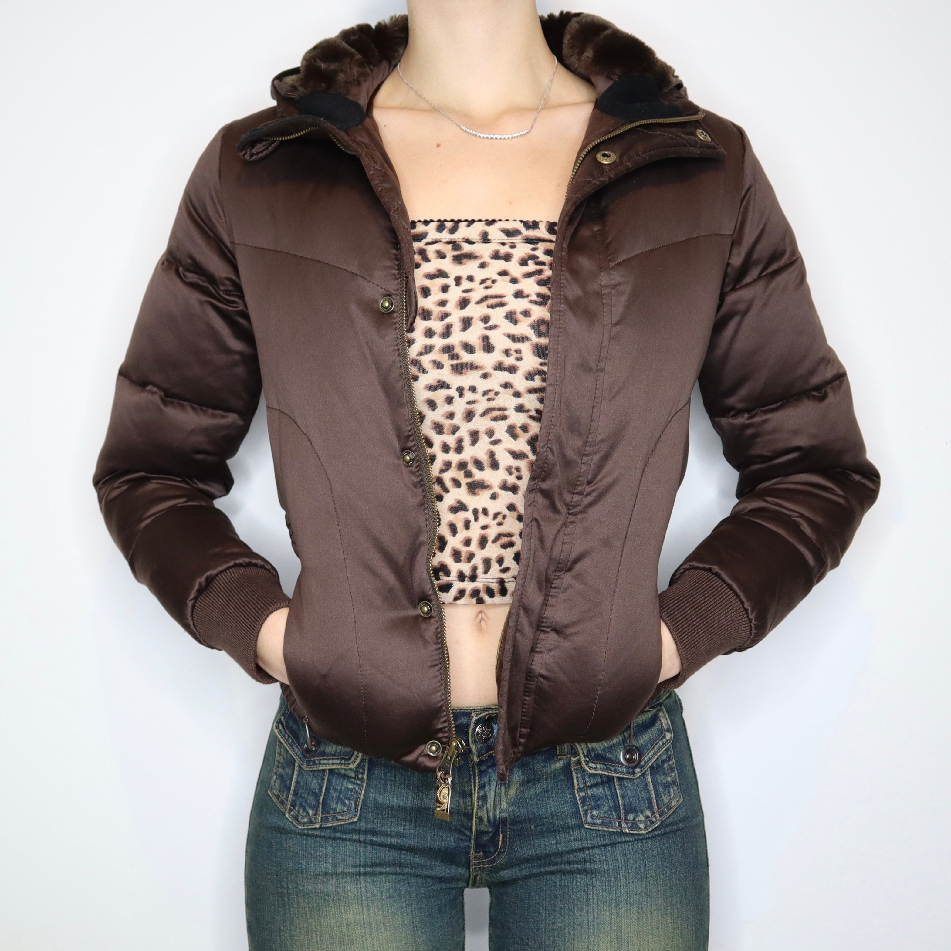 Chocolate Brown Puffer Jacket - Imber Vintage