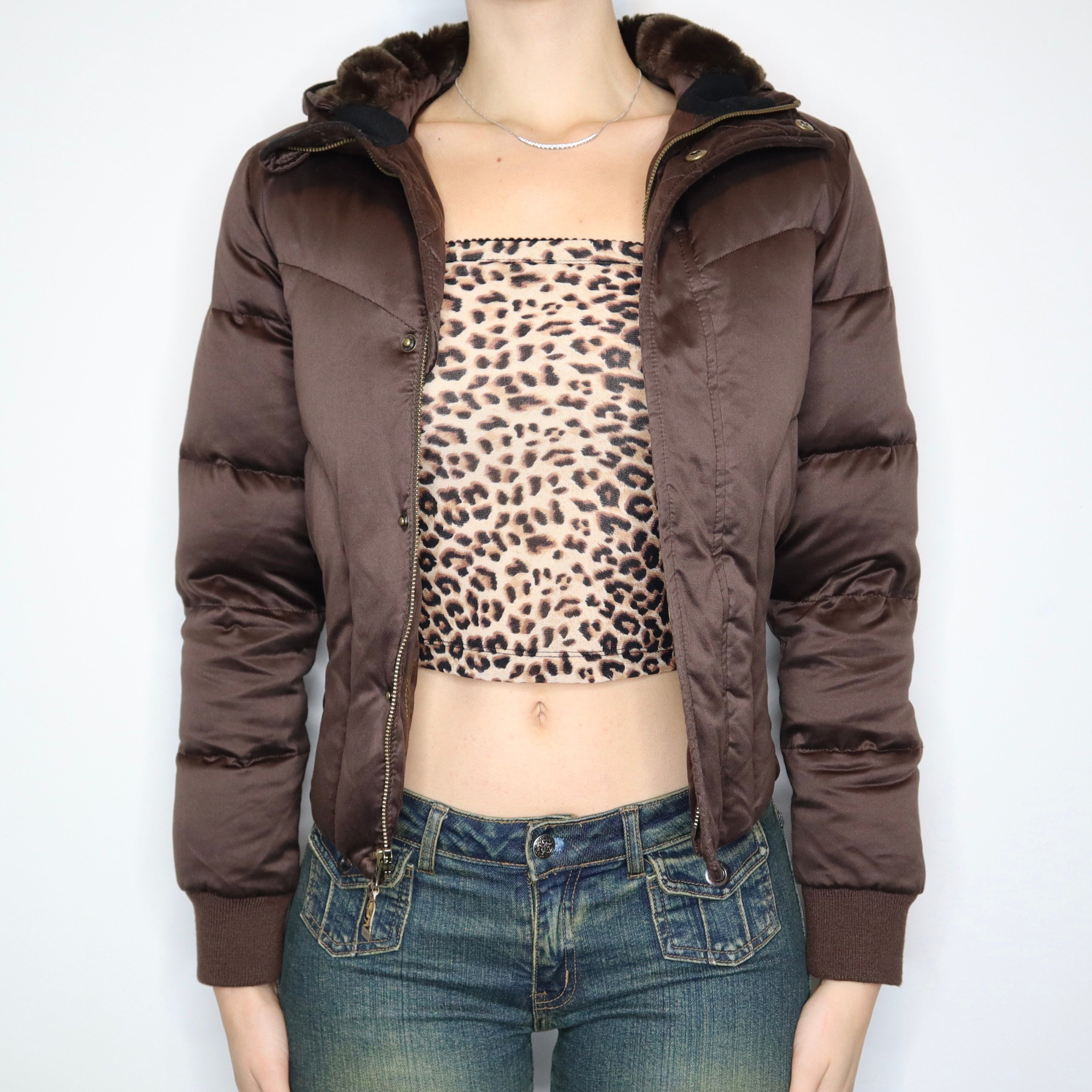 Chocolate Brown Puffer Jacket - Imber Vintage